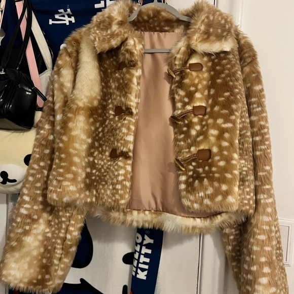 ROMWE | Jackets & Coats | Fawn Deer Faux Fur Brown Jacket | Poshmark